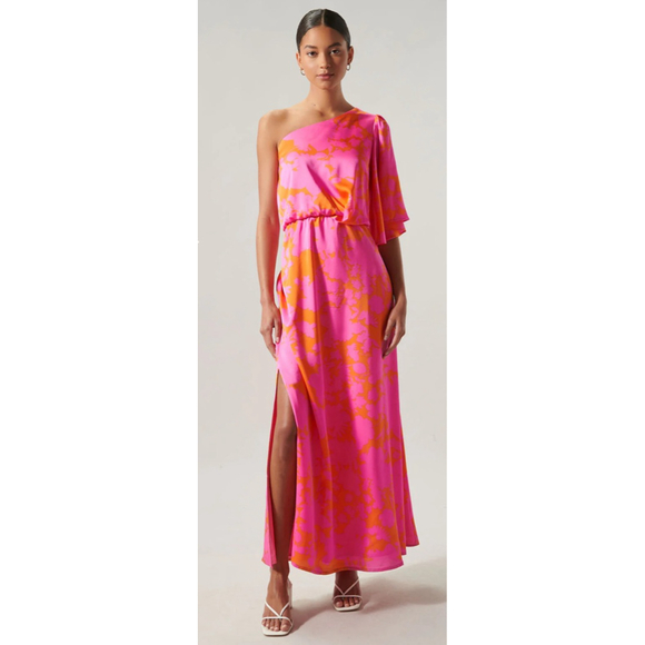 Sugarlips | Dresses | Sugarlips Lava Flow Meara One Shoulder Satin Maxi ...
